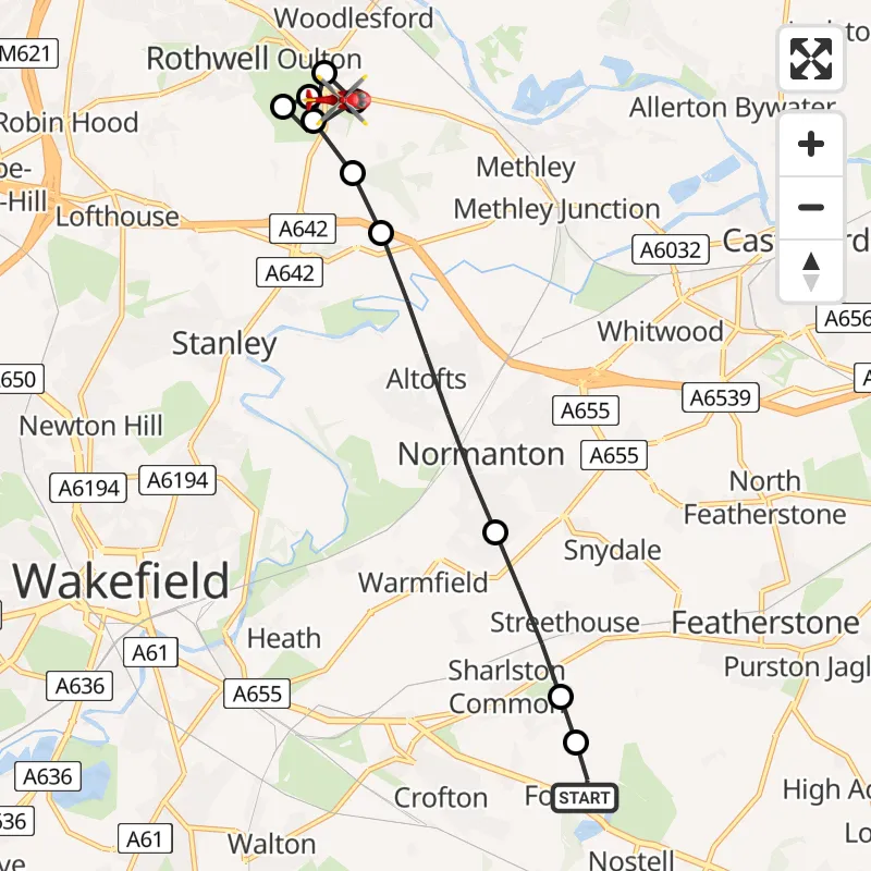 Air Ambulance Helicopter on its way from YAA Nostell Helicopter Port ...