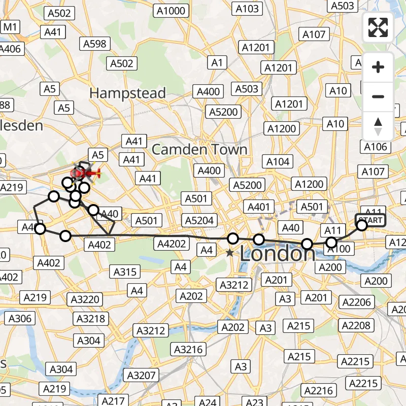 Air Ambulance Helicopter on its way from Royal London Hospital | 26 May ...