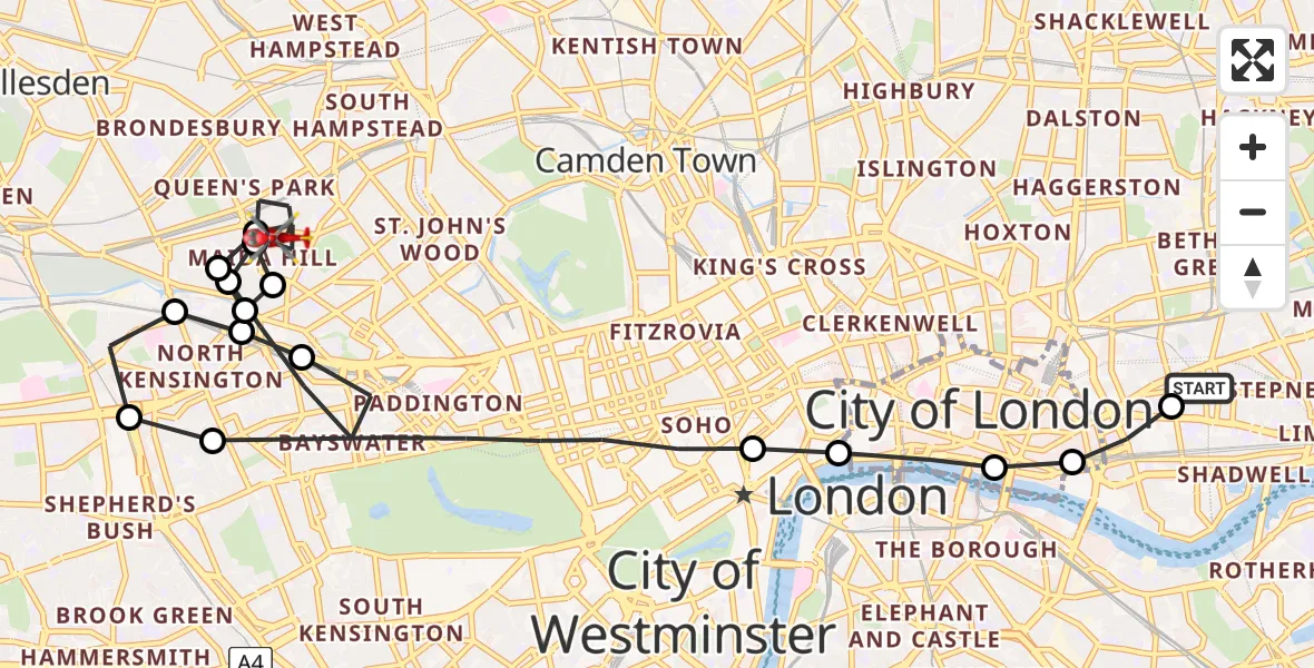 Air Ambulance Helicopter on its way from Royal London Hospital | 26 May ...