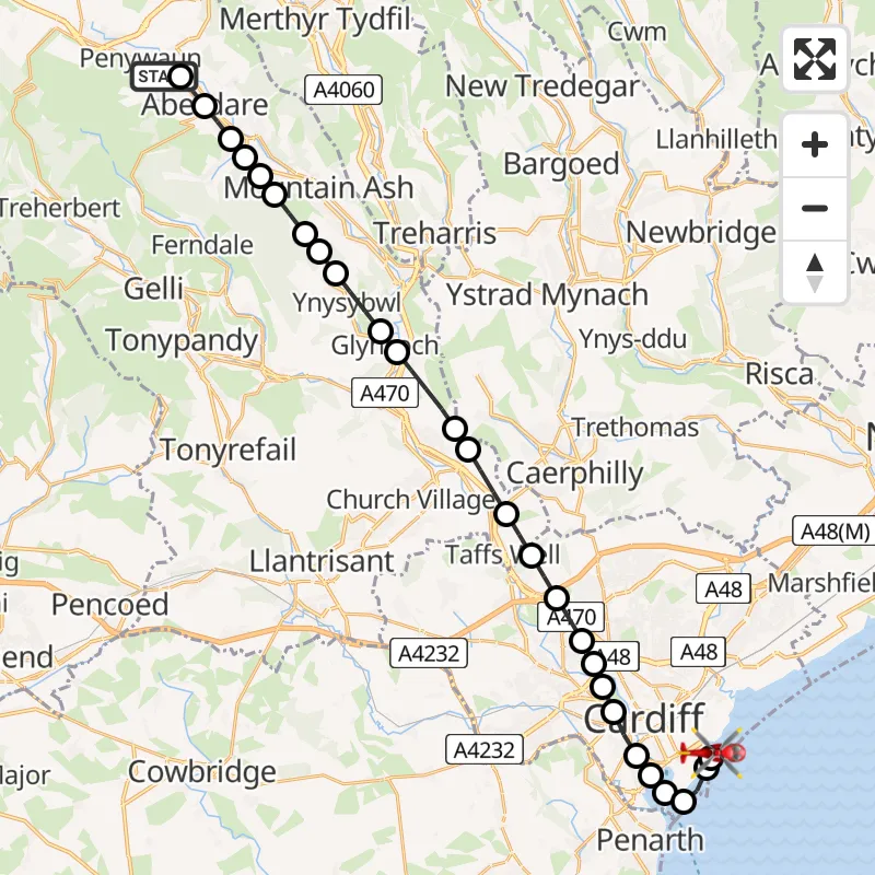 Air Ambulance Helicopter to Cardiff Heliport | 26 May 2026 22:17 ...