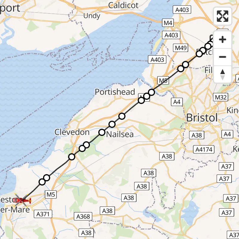Air Ambulance Helicopter on its way from Almondsbury Helicopter Base ...