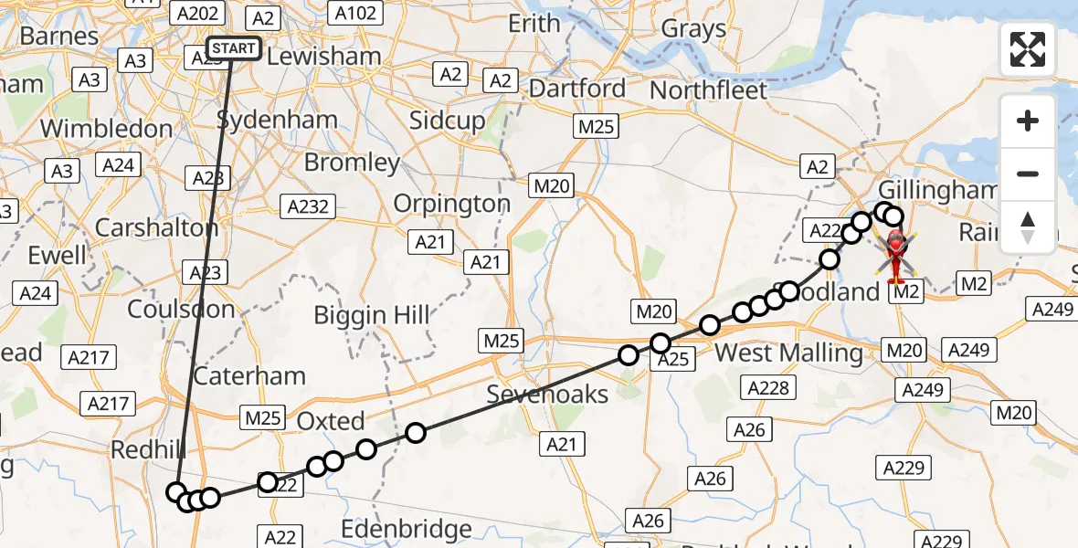 Air Ambulance Helicopter on its way from Kings College London Hospital ...