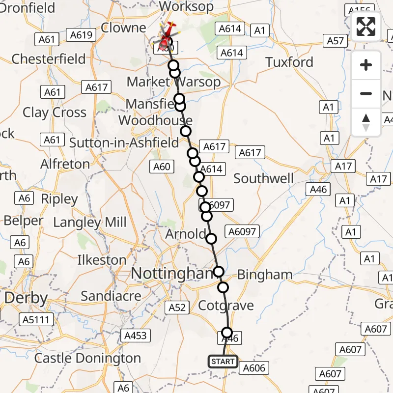 Air Ambulance Helicopter on its way from Widmerpool | 7 June 2026 11:13 ...