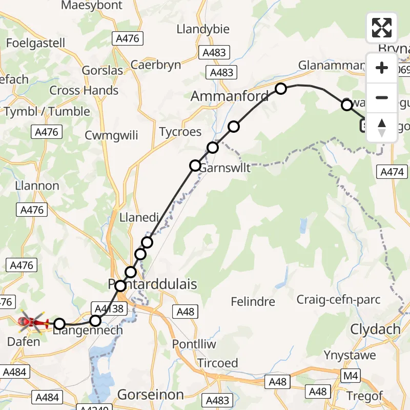 Air Ambulance Helicopter on its way from Cwmamman | 7 June 2026 18:06 ...
