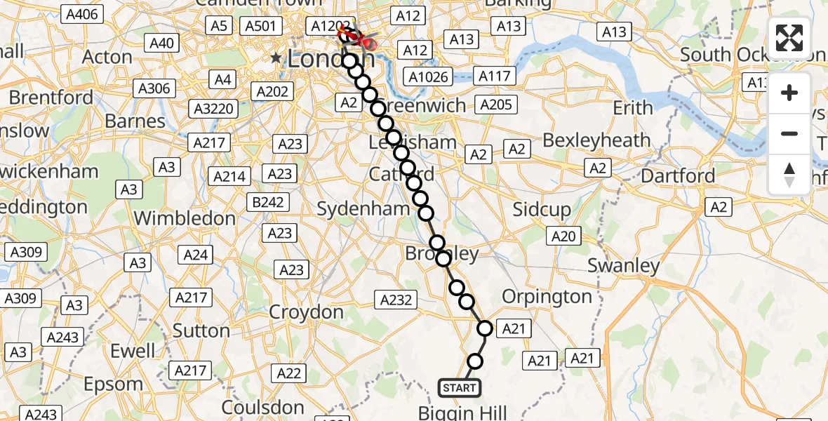 Air Ambulance Helicopter on its way from London Biggin Hill Airport ...