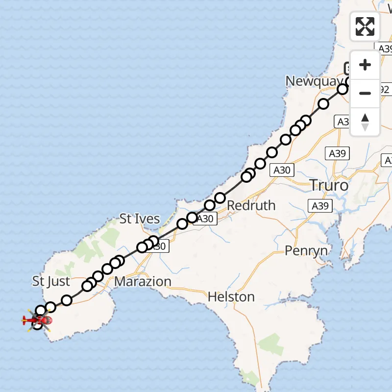 Air Ambulance Helicopter on its way from Cornwall Airport Newquay | 24 ...