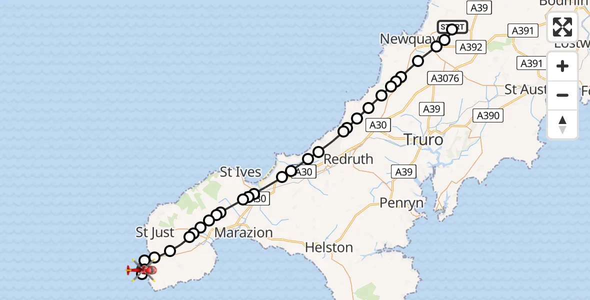 Air Ambulance Helicopter on its way from Cornwall Airport Newquay | 24 ...